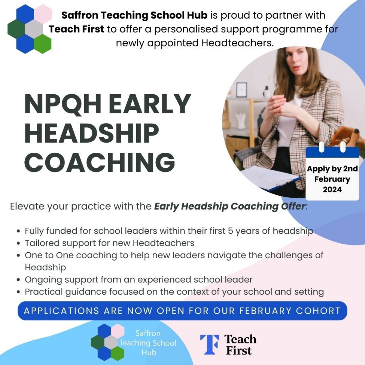 Saffron Teaching School Hub - Early Headship Coaching Offer for new Headteachers
